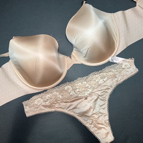 Victoria's Secret 34DDD,36DD,36DDD,38DDD BRA SET XL lace Thong BEIGE ...