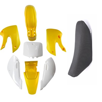 Blue&Yellow Plastic Fairing Fender Kit Seat for Kawasaki KLX110 KX65 ...