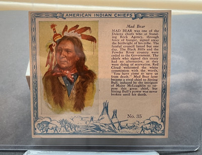 1954 # 35 MAD BEAR, Red Man tobacco Indian Chief Collectible Insert ...