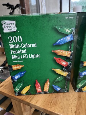 Home Accents Holiday 200 Multi-colored Dome LED Lights 58ft. Green Wire ...