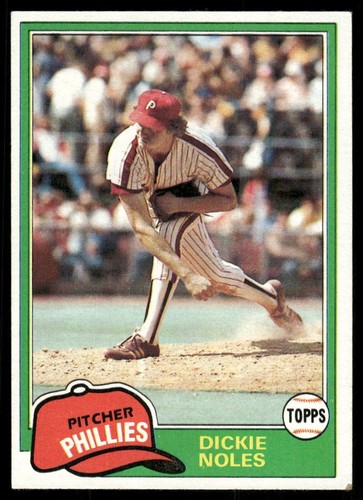 1981 Topps #406 Dickie Noles Philadelphia Phillies Baseball Card | eBay