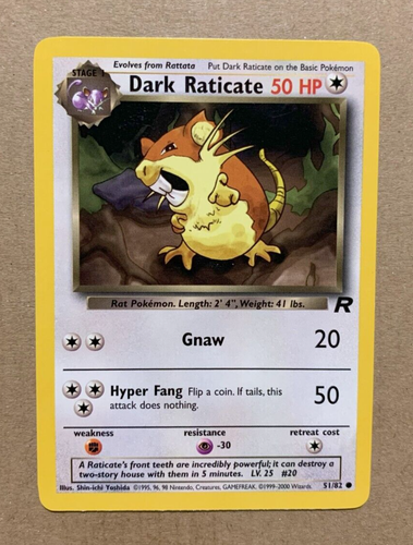 Dark Raticate 51/82 Team Rocket - Common Pokemon Card - NM/Mint | eBay