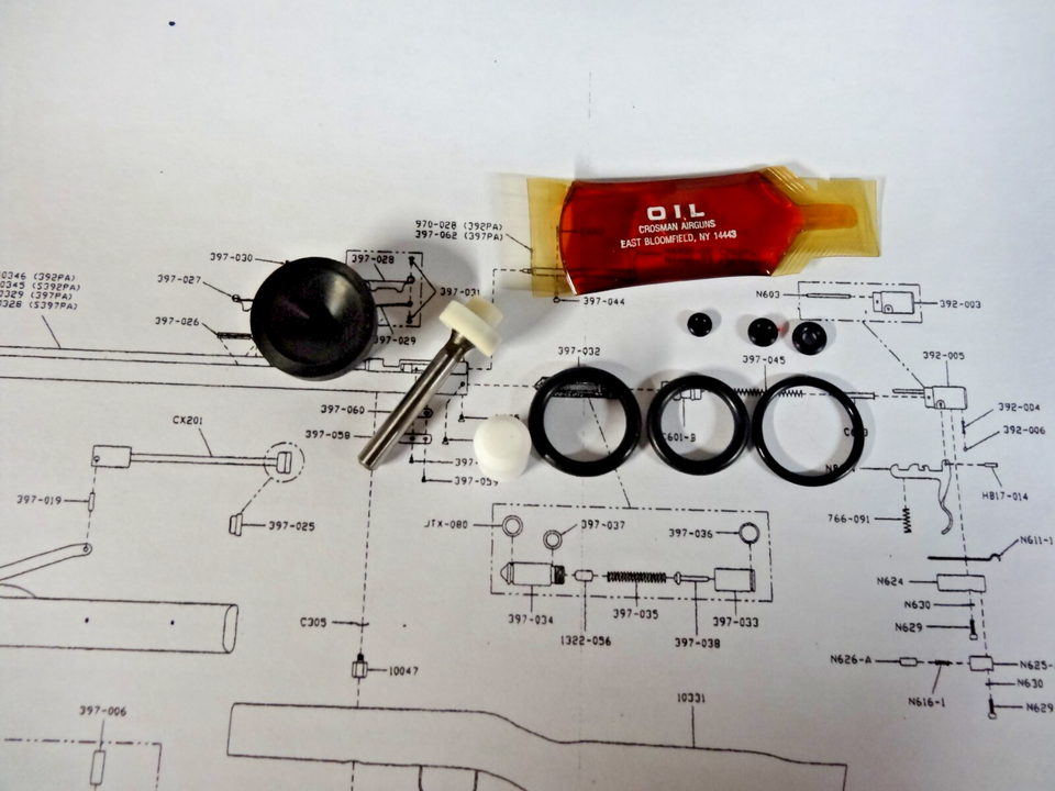 Benjamin 392 397 C9 CB9 OEM Repair- Reseal Kit w/PellOil | eBay
