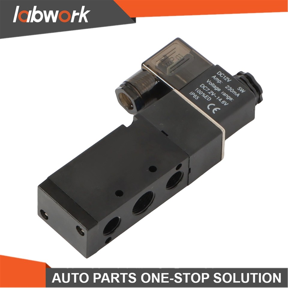 Labwork 12V DC 5 Way Solenoid Valve 3/8 Inch NPT Direction Control ...