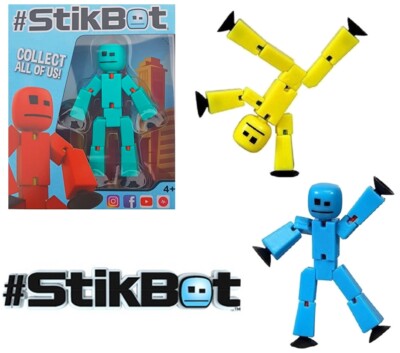 2 Random Genuine Boxed Stikbot Robot - Stikbots - Stop Motion Animation ...