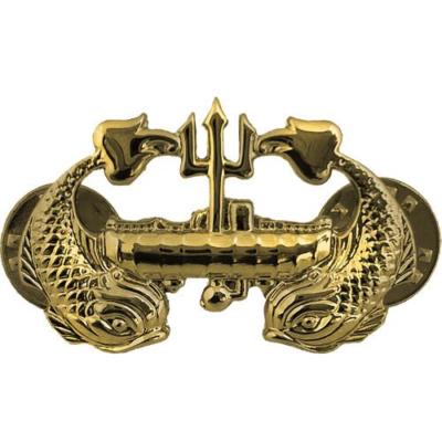 NAVY SUBMARINE DEEP SUBMERGENCE OFFICERS GOLD BADGE PIN | eBay