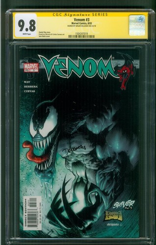 Venom 3 CGC 9.8 SS Sam Keith Cover Delgado Signed Spider Man 2018 Hardy ...