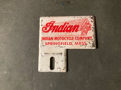 Vintage INDIAN MOTORCYCLE COMPANY LICENSE PLATE TOPPER Rare Old ...