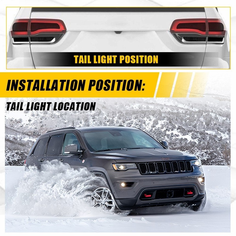 8X Smoked Tail Light Vinyl Tint Precut Overlay For 2014-2021 Jeep Grand ...