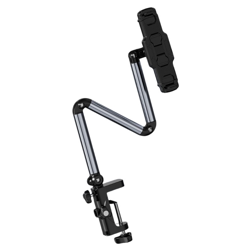 Aluminum Phone Holder with Foldable Arm Desk Clamp 360 Rotate ...