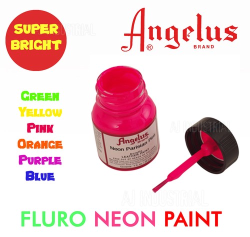 FLURO PAINT SUPER BRIGHT FOR LEATHER & SYNTHETIC & CRAFTS ACRYLIC 6 ...