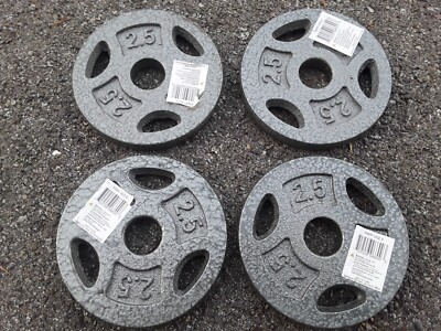 4 CAP Standard 1" Free Weight Plates 2.5 lb 10 lbs Set Gym Barbells ...