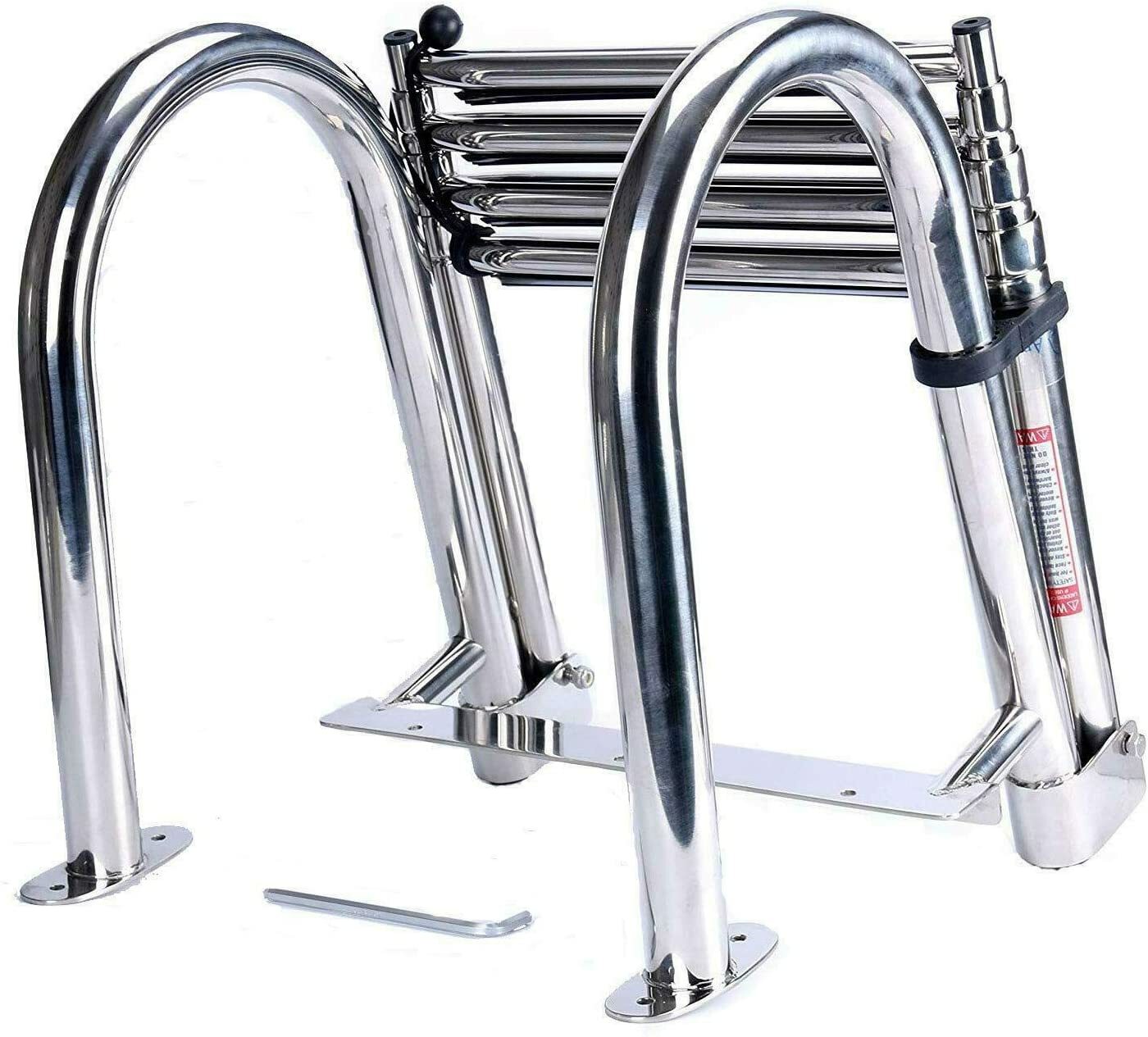 4 Step Pontoon Boat Ladder Foldable Stainless Steel Marine Deck Ladder ...