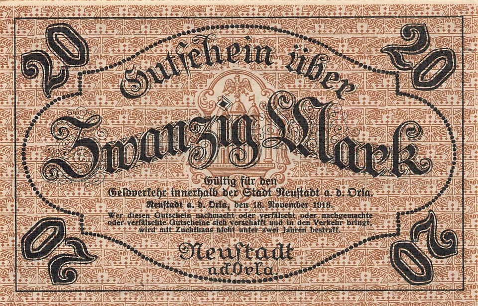 Neustadt - Gemeinde - 20 Mark - Stempel" Ungültig" | eBay UK