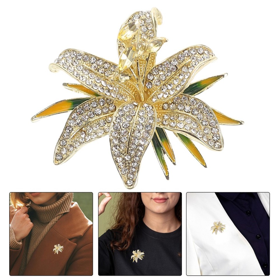 Broche de fleur de lys strass broche accessoire pour femmes broches de ...