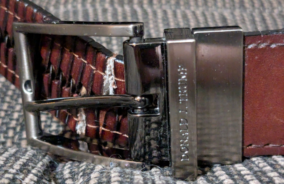 Donald Trump Belt, Brown/Black Leather Woven Belt, Signature Collection ...