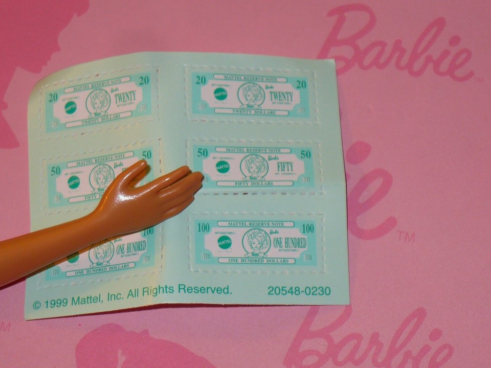 Mattel Barbie Doll Accessory ~ WORKING WOMAN BARBIE ~ PAPER MONEY ...