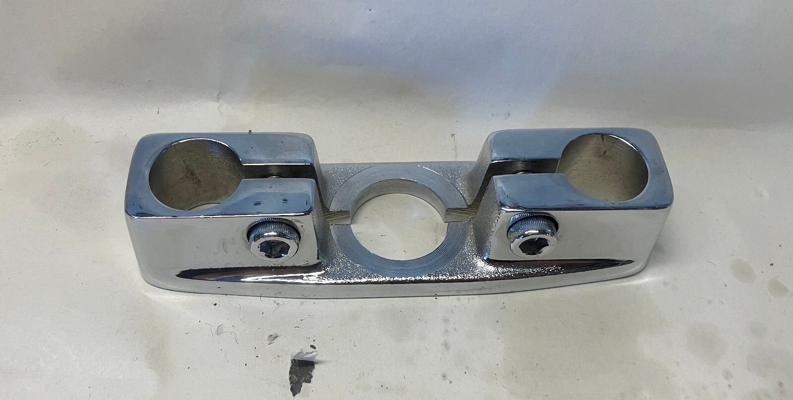 HARLEY CHROME SPRINGER TOP CLAMP INLINE SPRINGER VINTAGE COPPER BOBBER ...