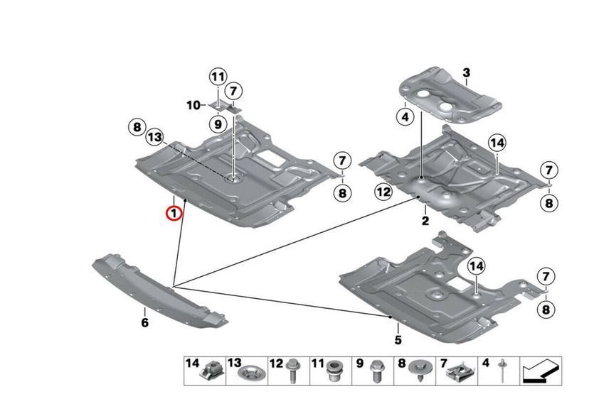 NEW GENUINE BMW F07 F10 F11 F01 F02 ENGINE BELLY PAN UNDERCOVER ...