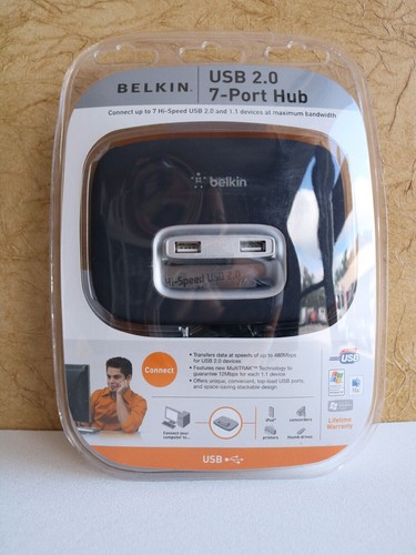 Belkin 7-Port High-Speed Usb 2.0 Hub Plug-And-Play New Sealed ...