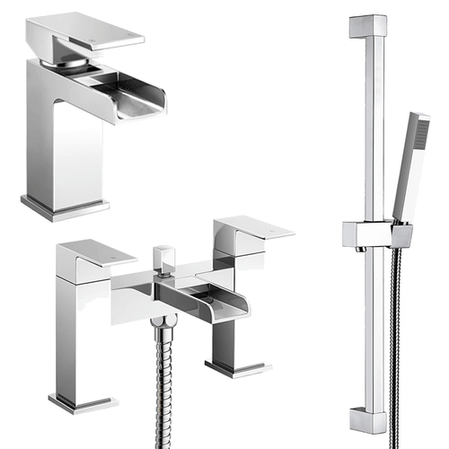 Waterfall Cascade Bathroom Taps, Basin Taps, Freestanding Bath Shower ...