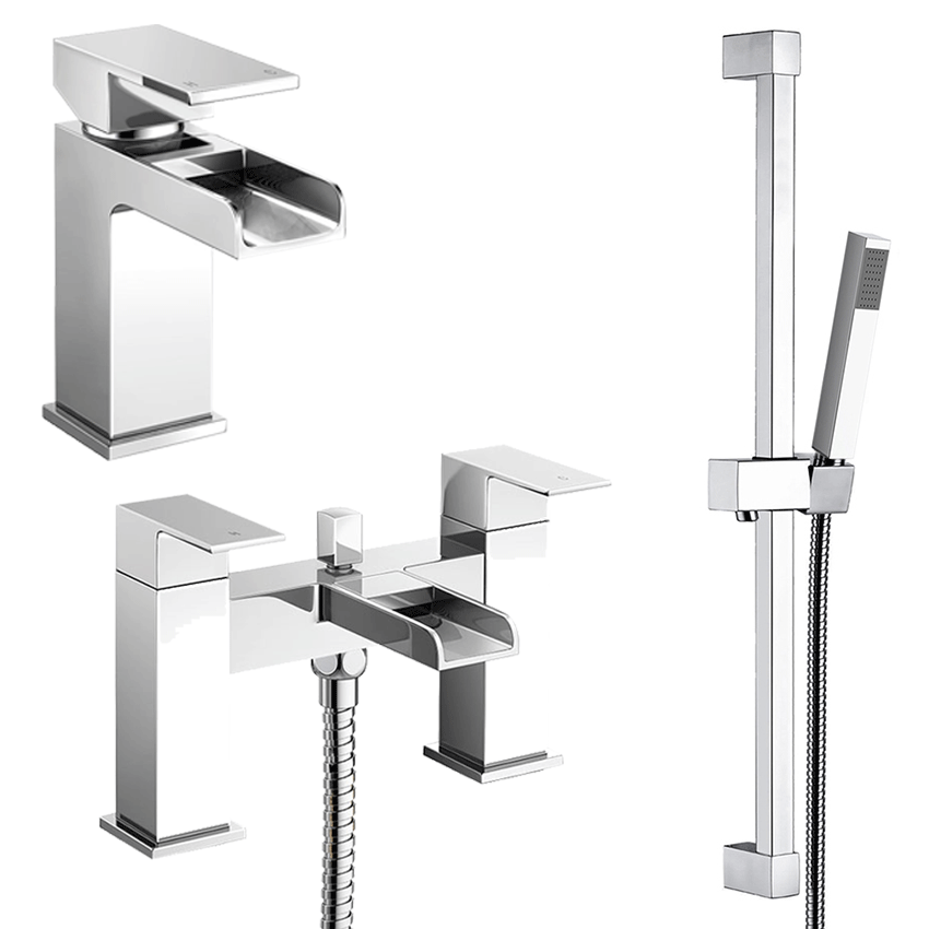 Waterfall Cascade Bathroom Taps, Basin Taps, Freestanding Bath Shower ...