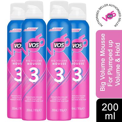 VO5 Big Volume Mousse For Plumped up Volume & Hold 200ml Pack of 4 | eBay