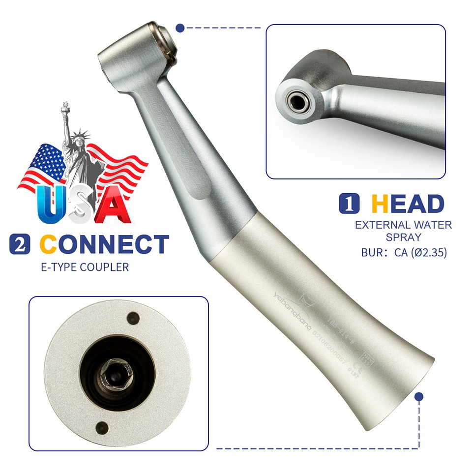 FG1.6mm Dental Slow Low Speed Contra Angle Handpiece NSK Style Friction ...