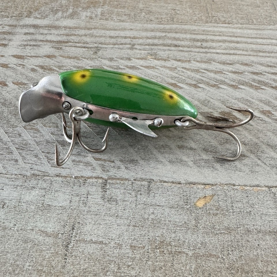 Vintage Clark Water Scout Wooden Fishing Lure Frog Color | eBay