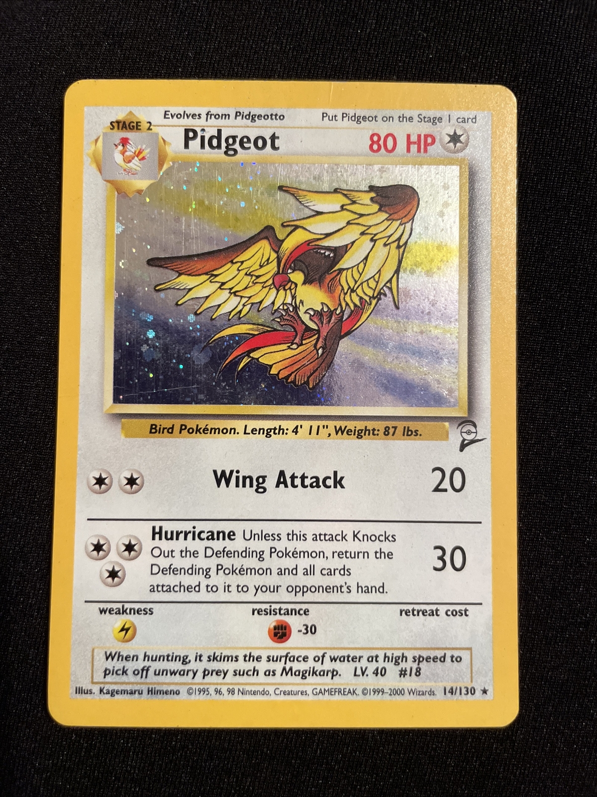 Pokémon TCG Pidgeot Base Set 2 14/130 Holo Unlimited Holo Rare | eBay