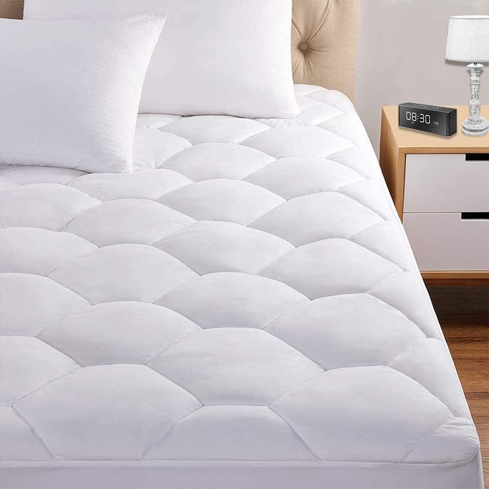 Premium Quilted Mattress Protector Extra Deep Fitted Bed Cover 30cm All ...