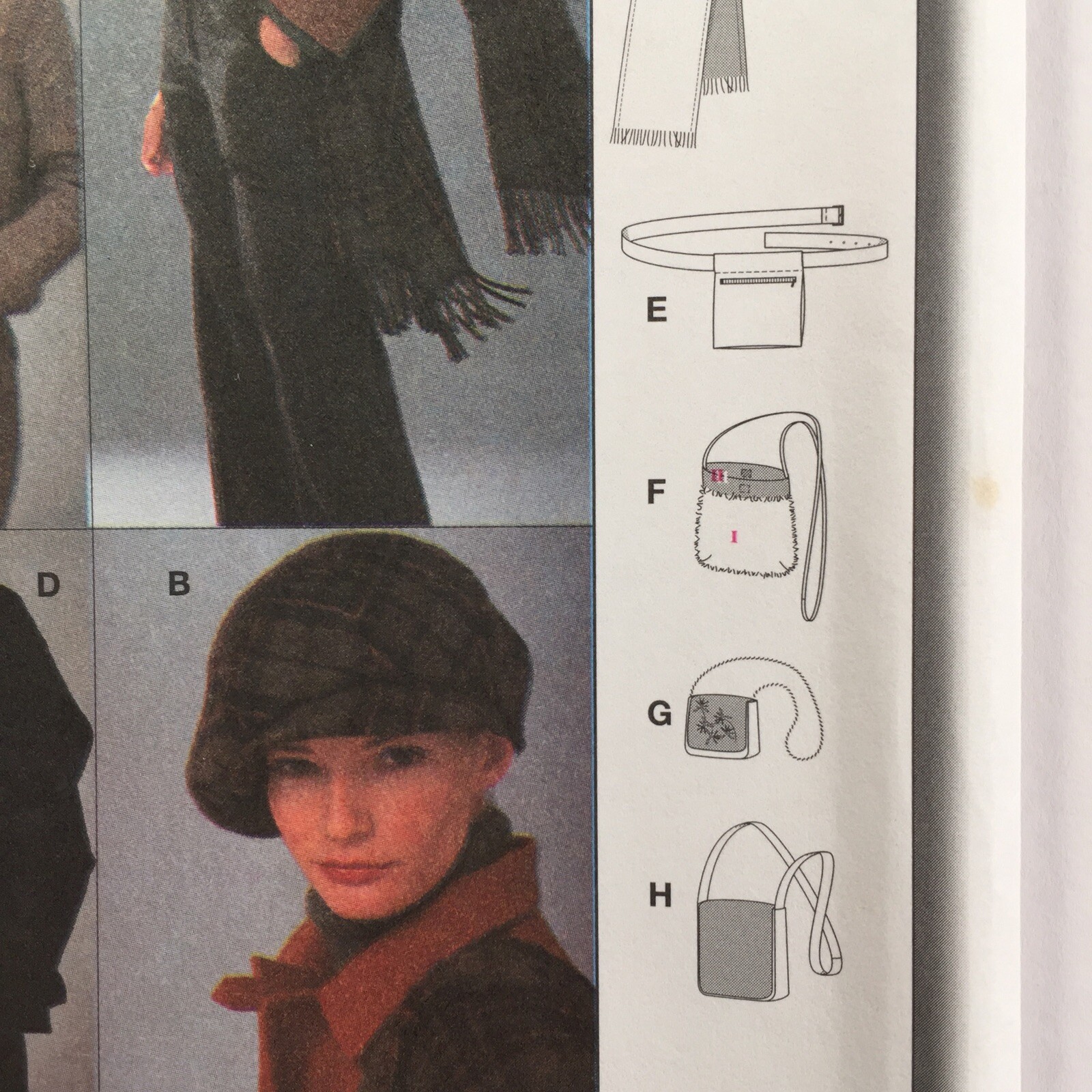 Burda 8845 Hat Cap Bag Scarf Bucket Cross Small Hand Ladies New Uncut ...