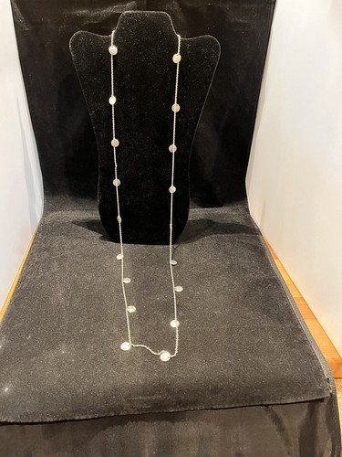 Daisy Fuentes Signed Silver Tone Women Coin Disc Lariat Jewelry 48 ...