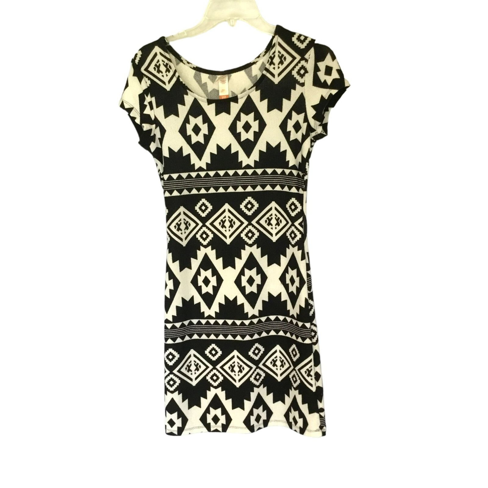 No Boundaries Junior Bodycon Aztec Print Dress Black … - Gem