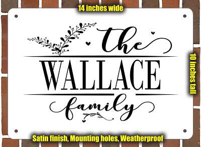 Wallace Family Decorative Metal Door or Wall Plaque (Style 2) | eBay