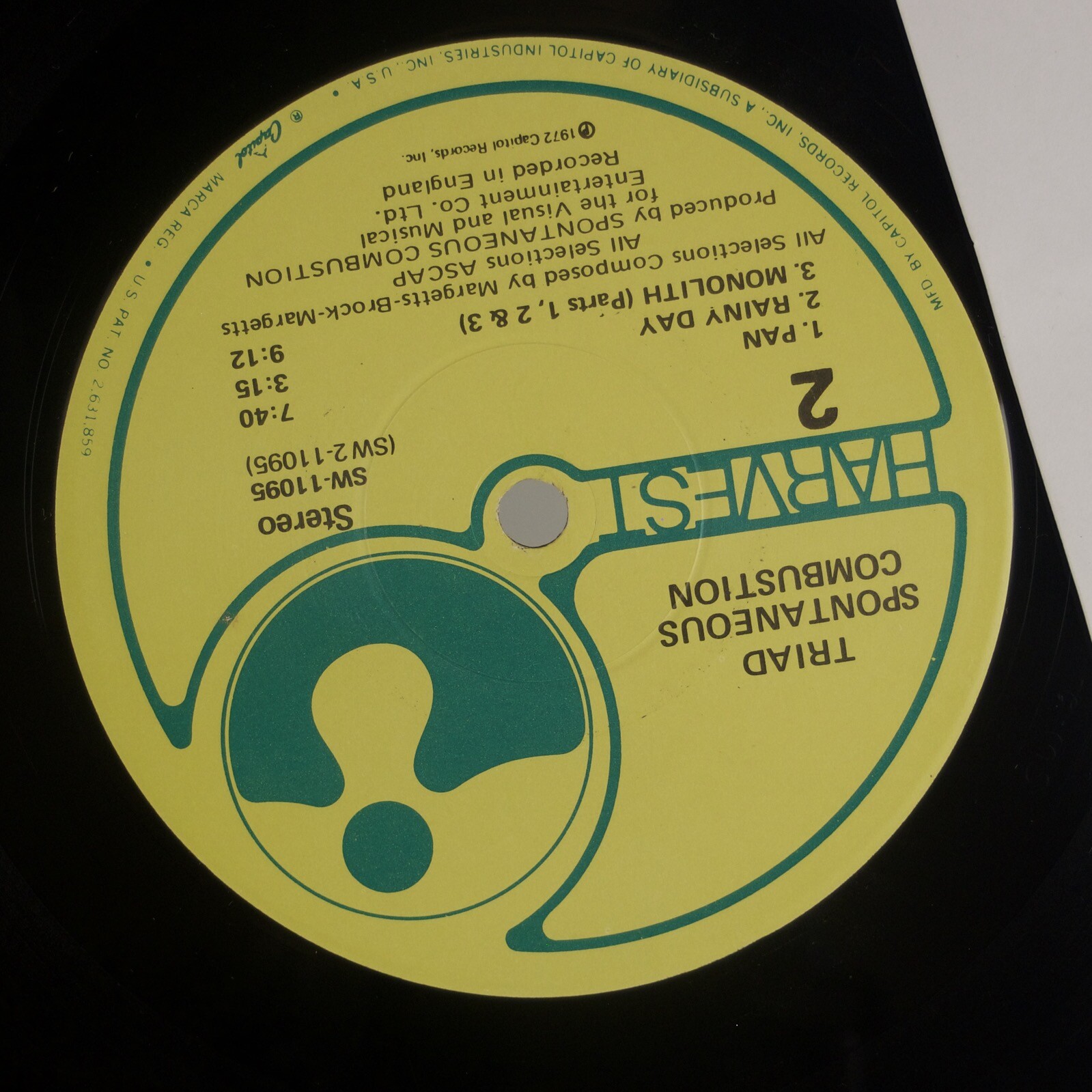 TRIAD: Spontaneous Combustion US Harvest ’72 Prog Rock Shrink Vinyl LP ...