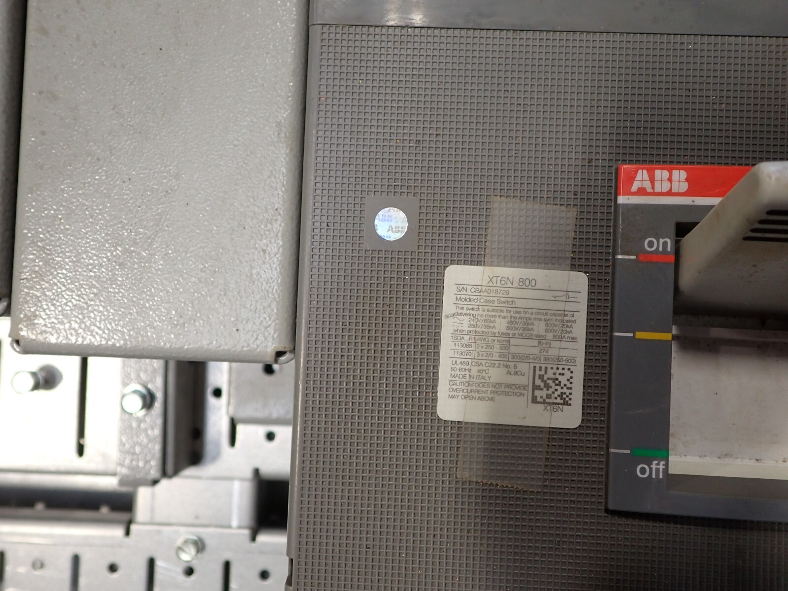 ABB Reliagear Next 800 amp Panelboard 480v 3 Phase INDOOR Main Breaker ...