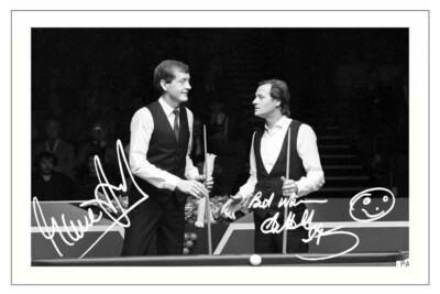 ALEX HIGGINS & STEVE DAVIS Signed PHOTO Fan Gift Signature Print ...