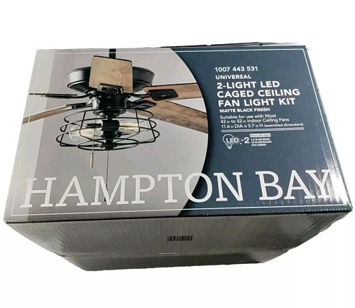 Hampton Bay Universal Matte Black Ceiling Fan LED Light Kit | eBay
