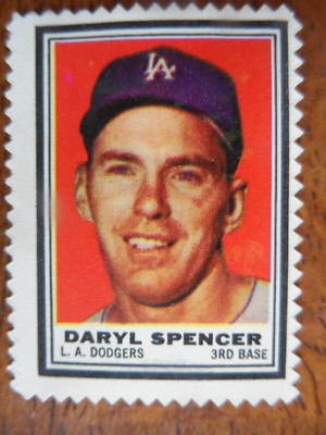 1962 TOPPS BASEBALL STAMP DARYL SPENCER LOS ANGELES DODGERS S-1096 | eBay