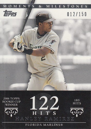 2007 Topps Moments & Milestones Baseball Card #72-122 Ramirez Hits 122 ...