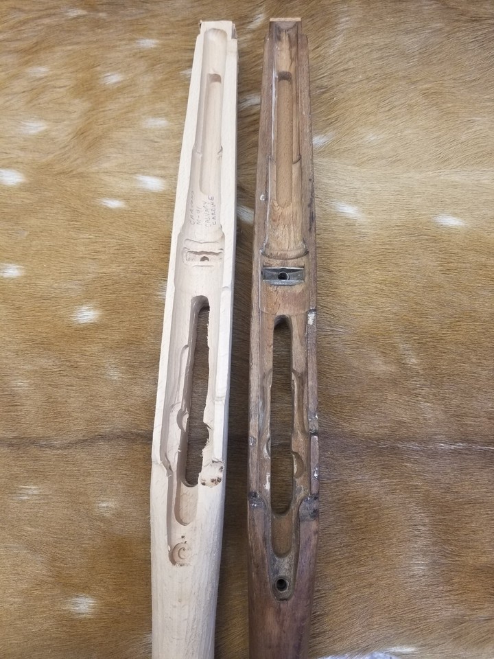 1891 Carcano Calvary carbine rifle stock and handguard, beech ( wood ...