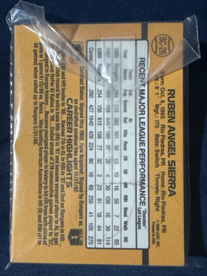 1989 DONRUSS baseball 26 card MVP insert set - Brett, Ripken, Puckett ...