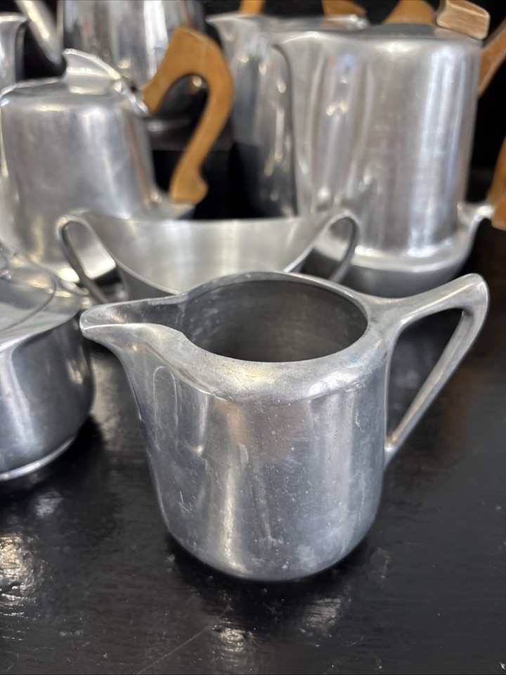 Vintage Retro Job Lot Of Picquot Ware Teapots Coffee Pots Jugs Bowls ...