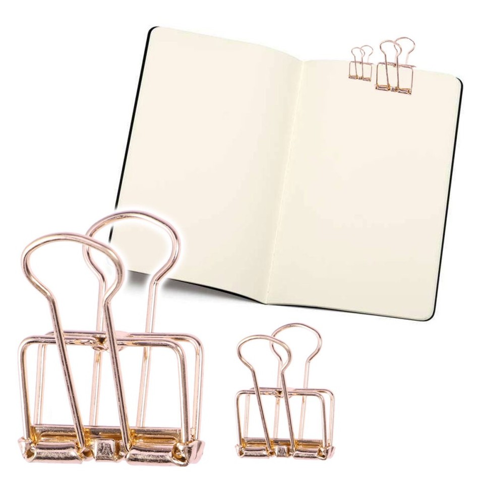 30 Pcs Binder Clips Retro Hollow Paper Clips Metal File Bill Wire Clamp ...