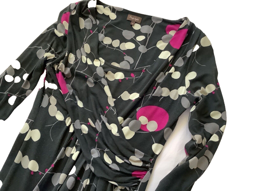 LADIES LONG SLEEVE PHASE EIGHT BLACK MULTICOLOURED DRESS SIZE 10 (SHER ...