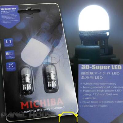 NEW Michiba T10 Wedge Bulb x2 6000K 12V Super White LED Park Light HIGH ...