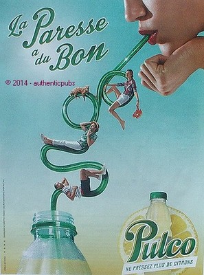 PUBLICITE PULCO CITRON LA PARESSE DU BON PAILLE DE 2014 FRENCH AD PUB ...
