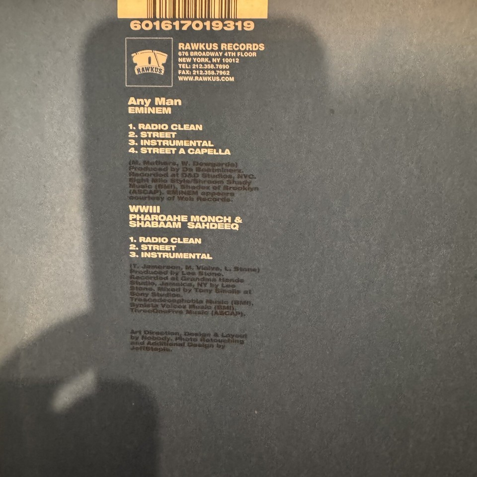 Eminem “Any Man” / Pharoahe Monch “WW3” 7 Track 12” Vinyl Record | eBay ...