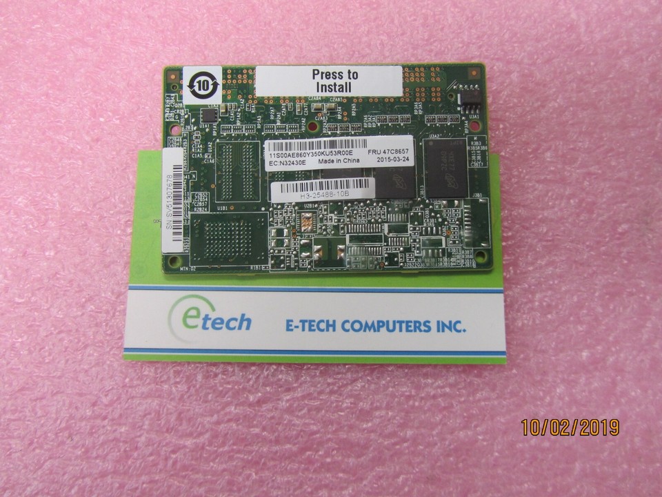 FRU 47C8657- IBM Lenovo ServeRAID M5200 Series 1GB Cache/RAID 5 Upgrade ...